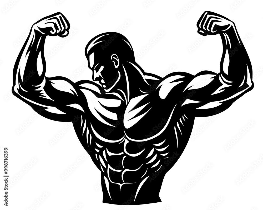 strong arm flex silhouette vector,Gym silhouette,strength and power ...