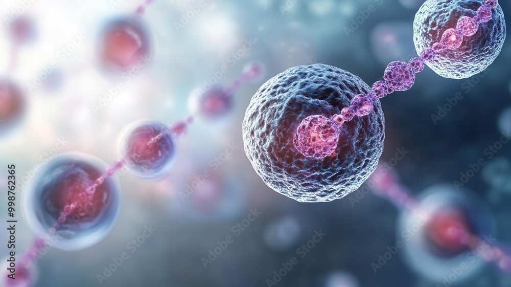 Artistic visualization of a cell during prophase, molecular details ...