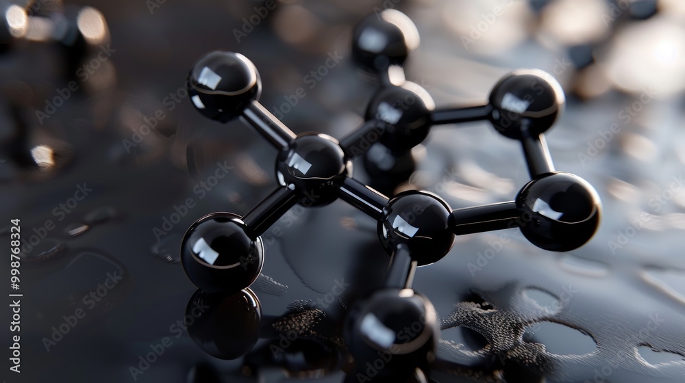 benzene molecular structure, 3d model molecule, aromatic hydrocarbon ...