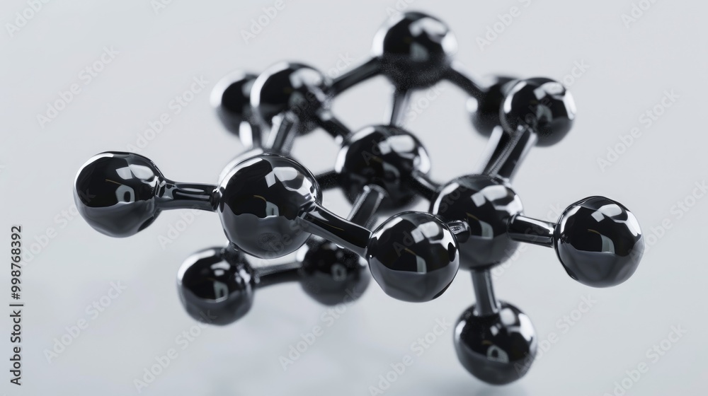 benzene molecular structure, 3d model molecule, aromatic hydrocarbon ...