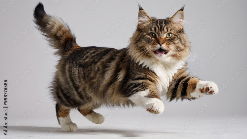 Dynamic Cat Jumping Studio Shot: Capturing the Elegance and Agility of ...