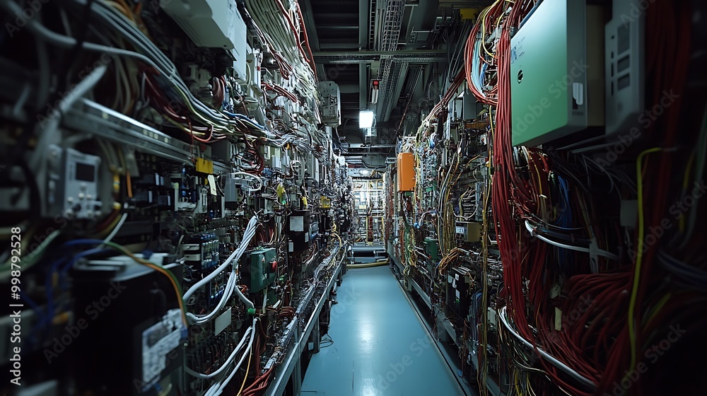 electrical wiring and conduit installation in an industrial setting ...