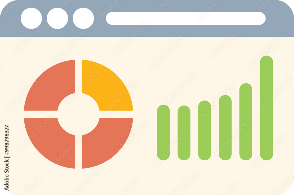 Website is displaying different types of charts, representing data ...