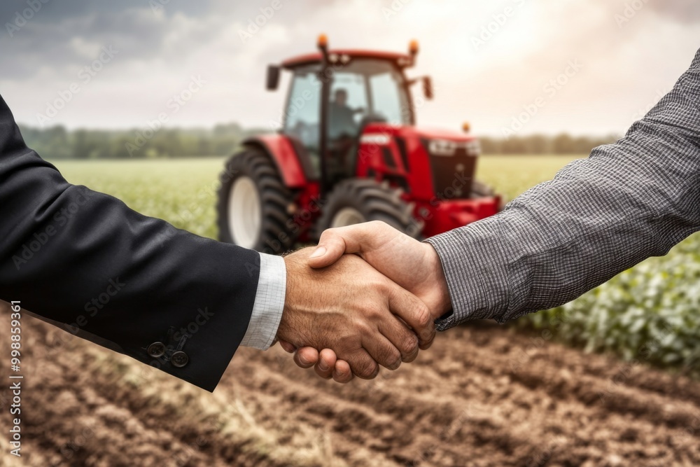 Agribusiness Partnership, closeup of a handshake between businessman ...