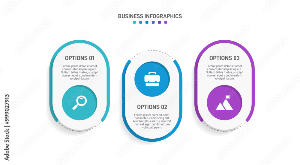 Horizontal progress bar featuring 3 arrow-shaped elements, symbolizing ...