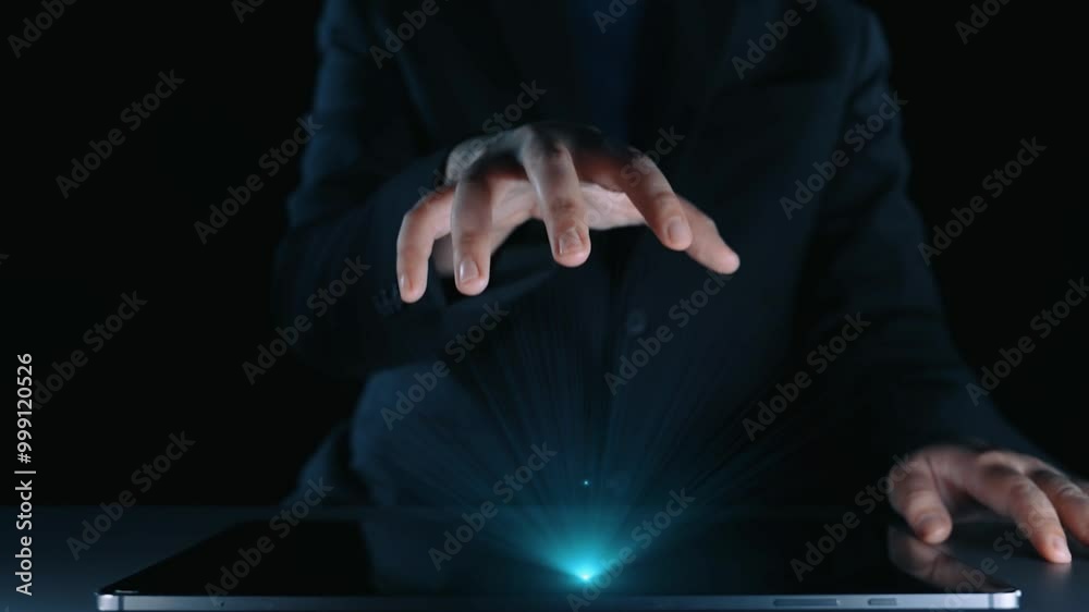 Business person embrace infinite possibilities and essence of infinity ...