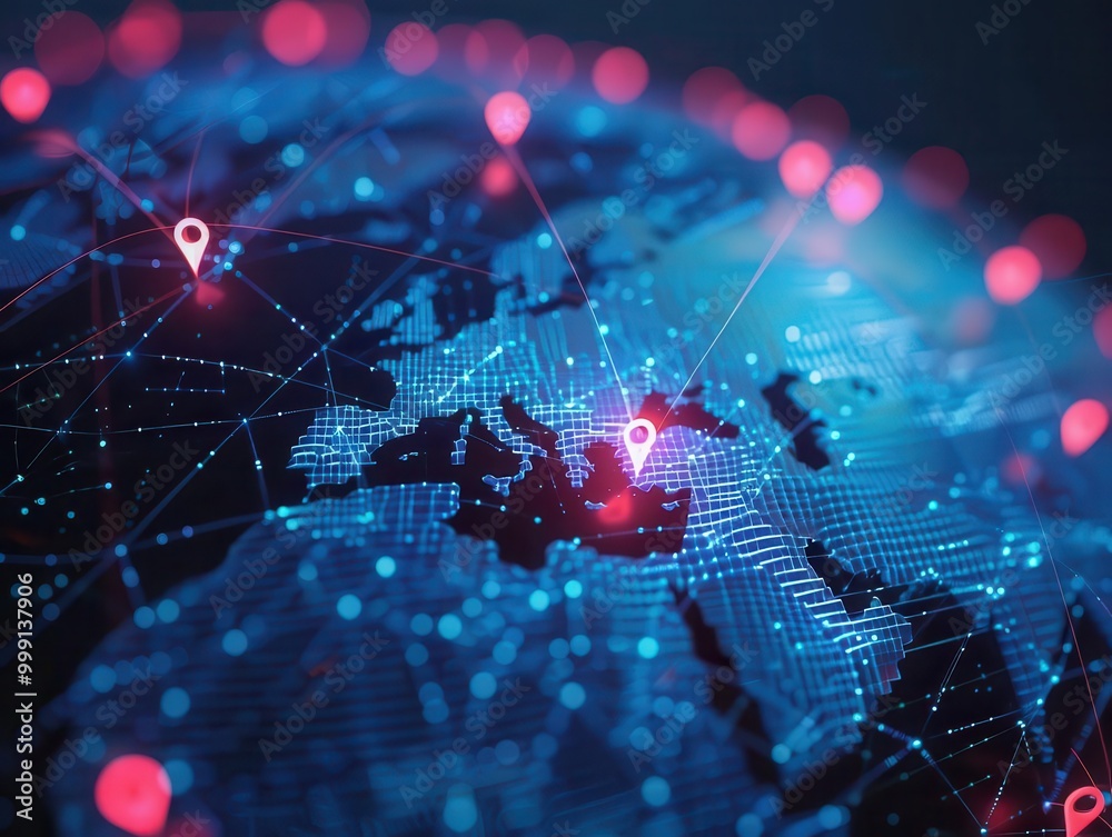 futuristic 3d holographic globe projection from smartphone glowing map ...