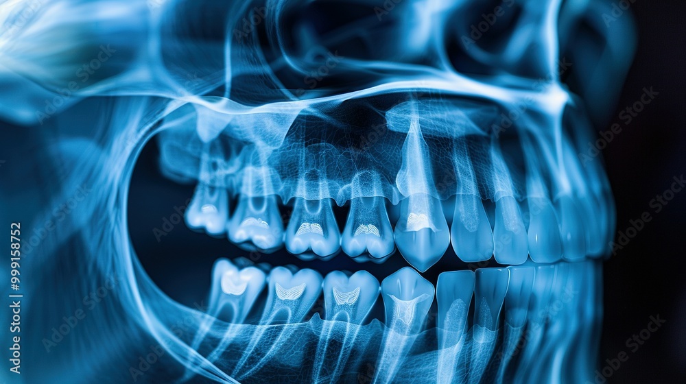 Dental Examination Concept: X-ray Illustration of Teeth for Wisdom ...