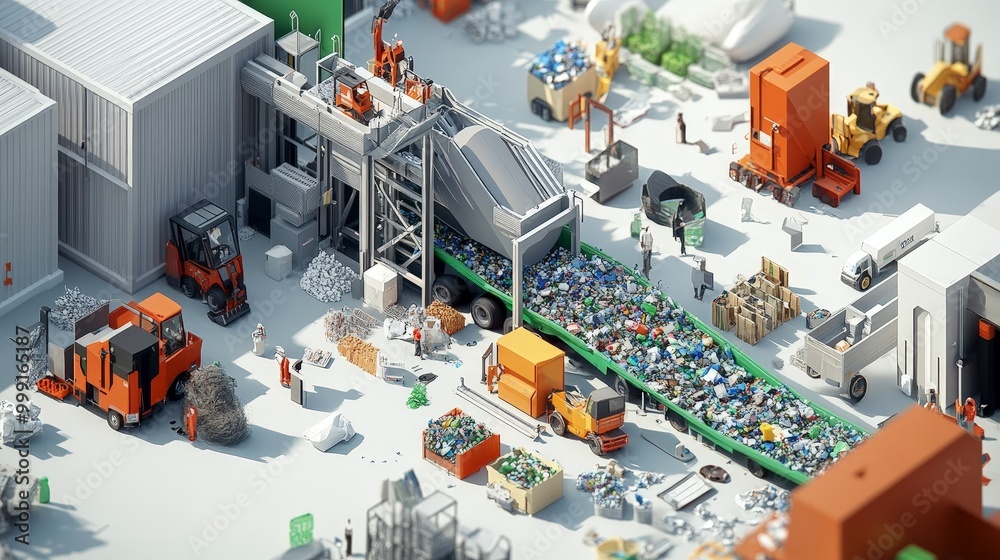 A complete recycling process visualized by the journey of materials ...