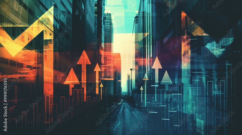 Graphic Wallpaper for Banking and Investment: Arrow, Stock Market, and ...