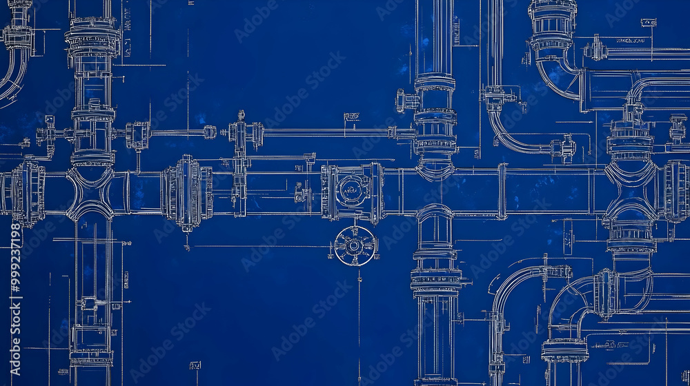 Blueprint Design of a Complex Pipe System, Industrial Engineering ...