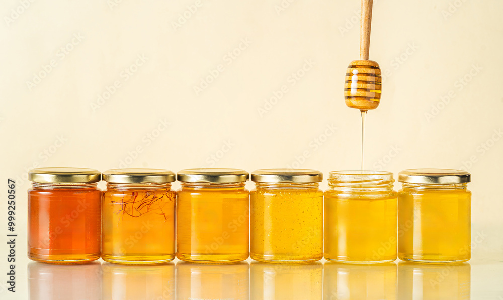 all types of honey in one image raw honey, tulsi honey, kesar honey ...