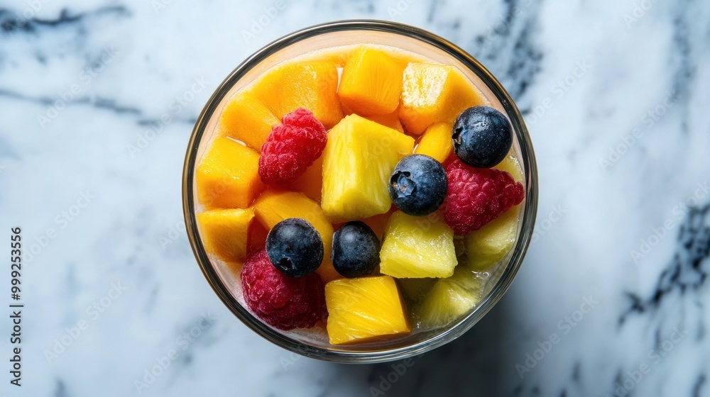 Dehydrated fruit snacks blended into a smoothie, offering a chewy ...