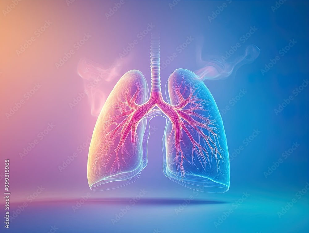 Dreamy Lungs Artwork: A Colorful Poster with Radiant Vascular Details ...