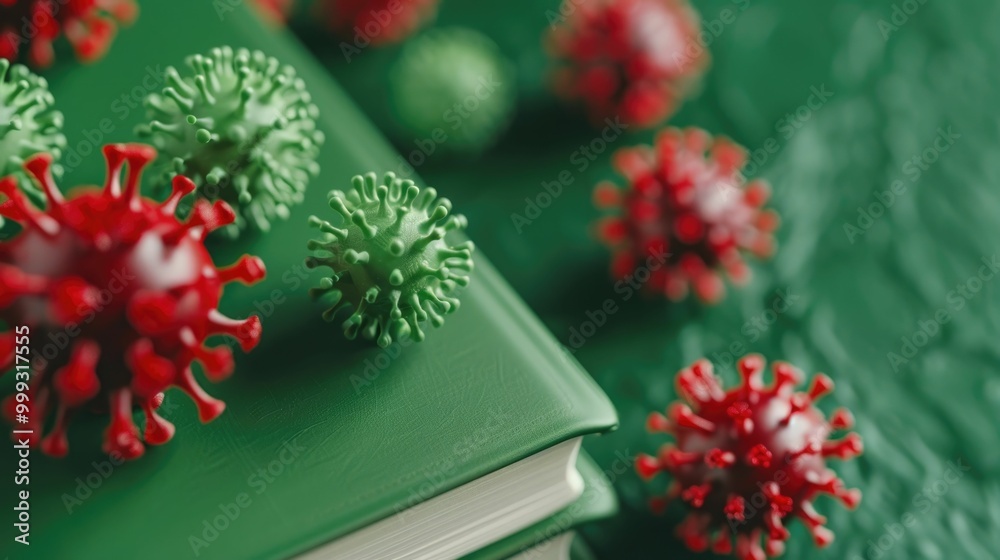 Microscopic germs viruses and bacteria patterns on the surface of a ...