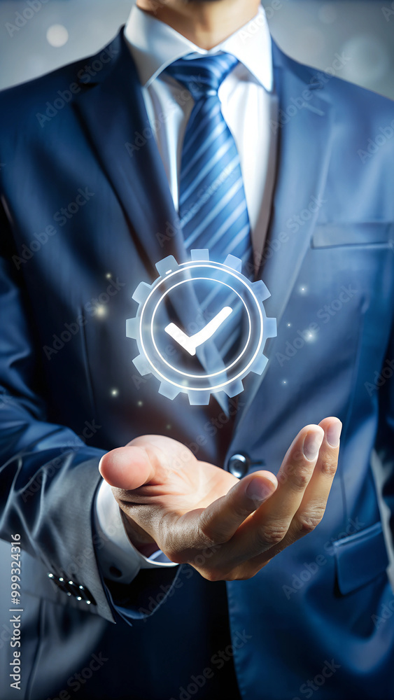 Service guarantee, clients service, businessman hand showing guarantee ...