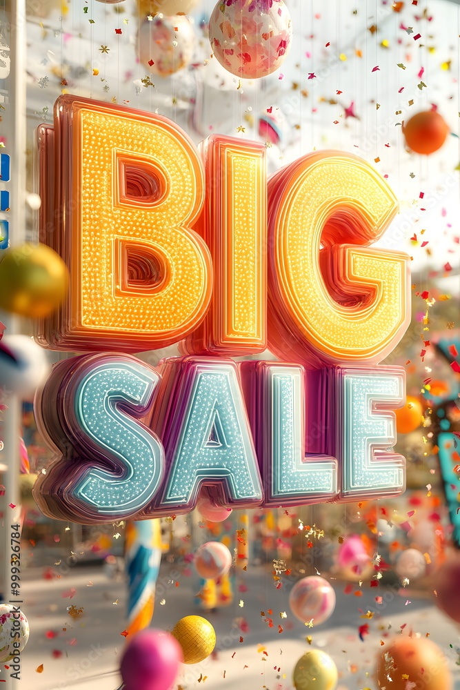 The brightly colored "BIG SALE" signs are designed to be fresh, fun and ...