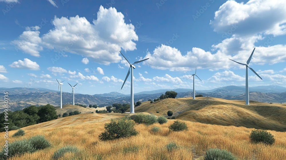 Wind Turbines on Hills: Representing renewable energy and environmental ...