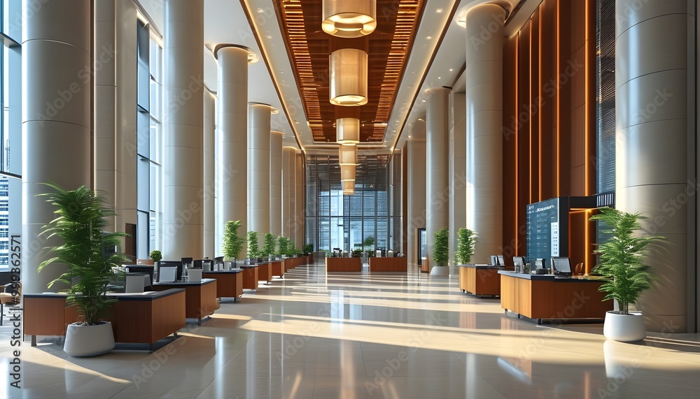 Elegant hall of columns and natural light showcasing the fusion of ...