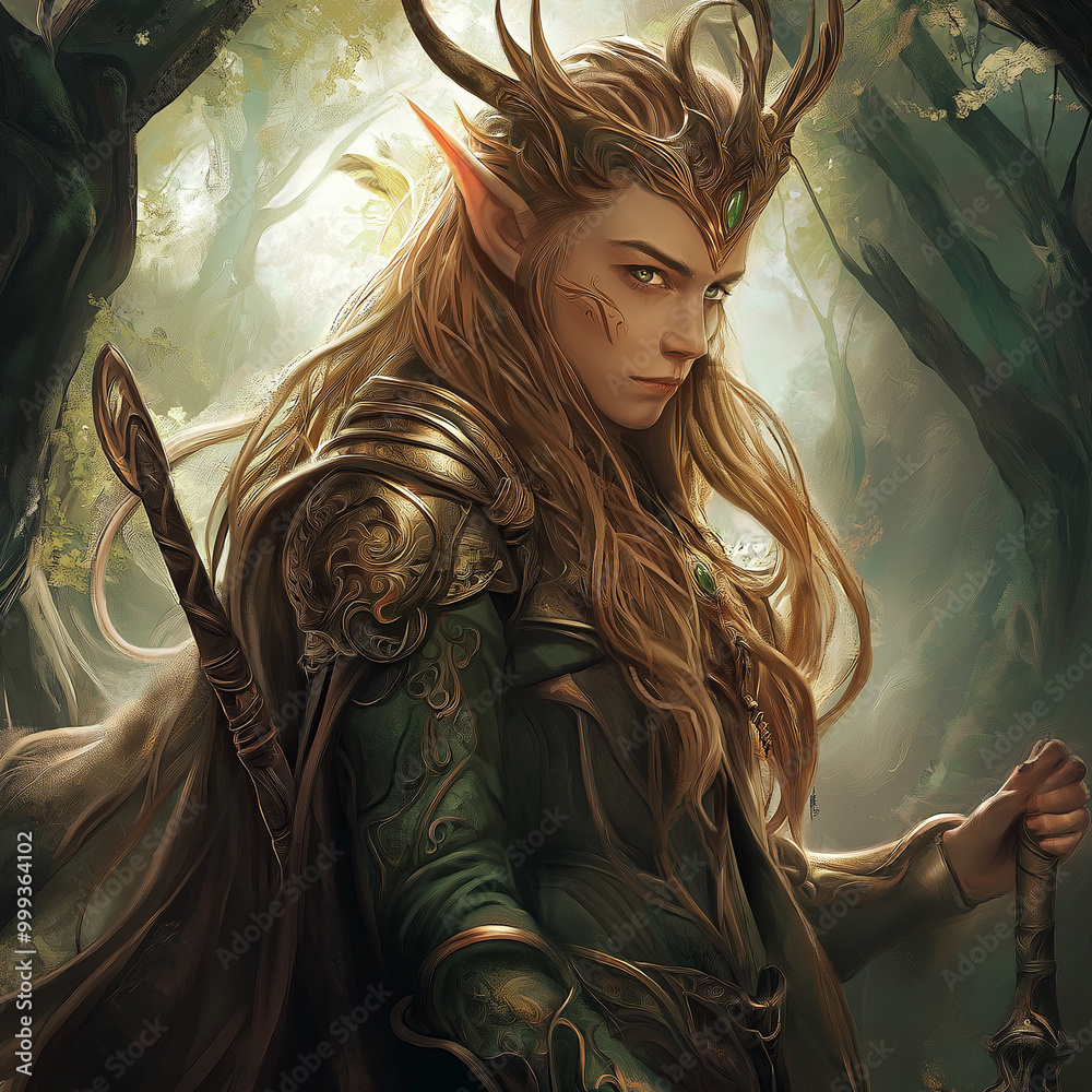 Electronic image of a super cool elf, with intricate patterns and ...