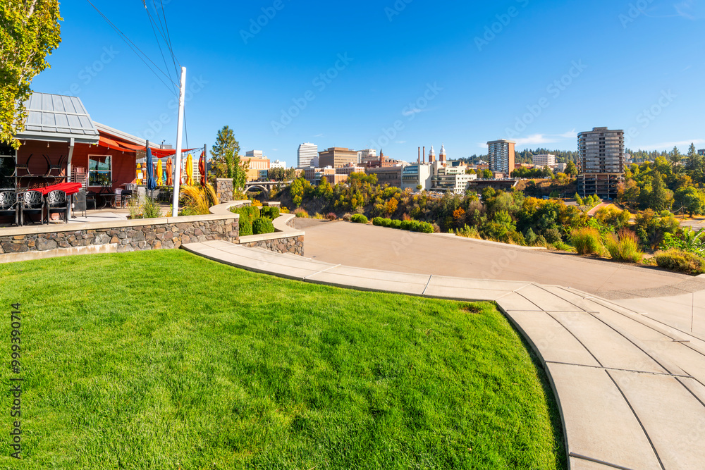 Views of downtown Spokane and the Spokane River from the newly ...