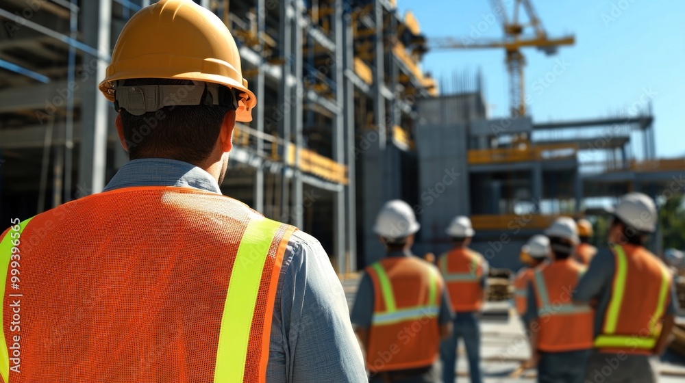 Generate a photo realistic image of construction project teams ...