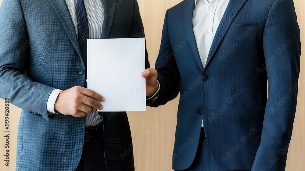 Hiring manager handing a job offer letter to a candidate in a formal ...