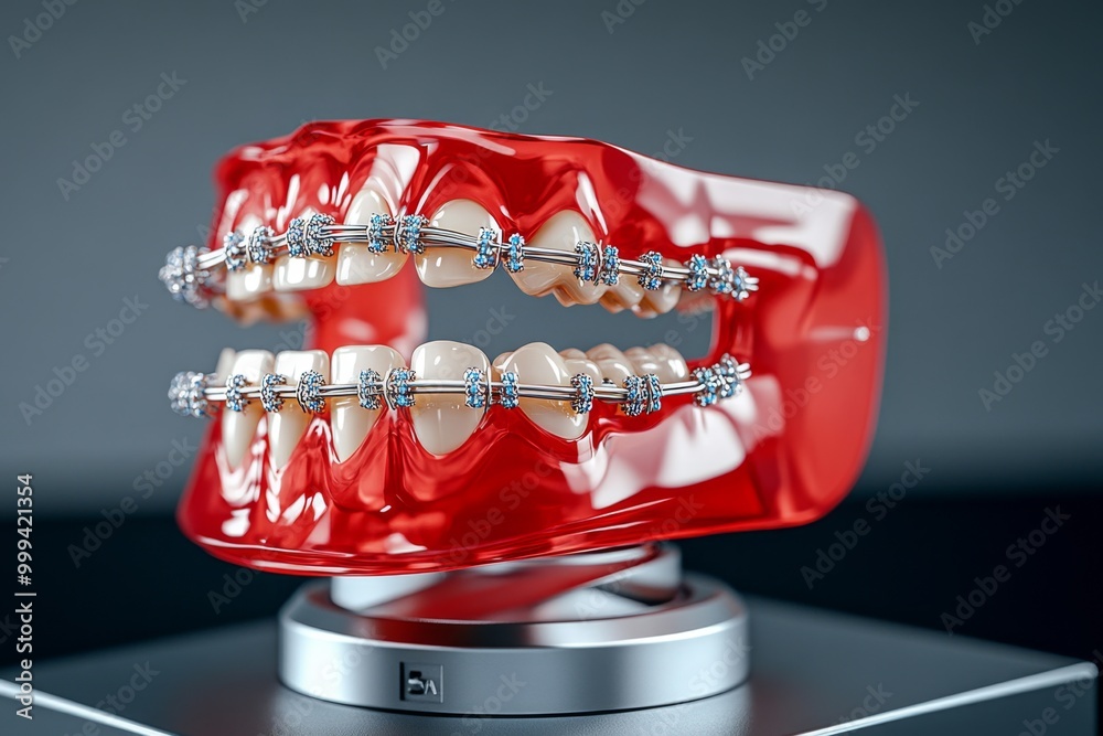 3D-rendered orthodontic braces model, where users can see how braces ...