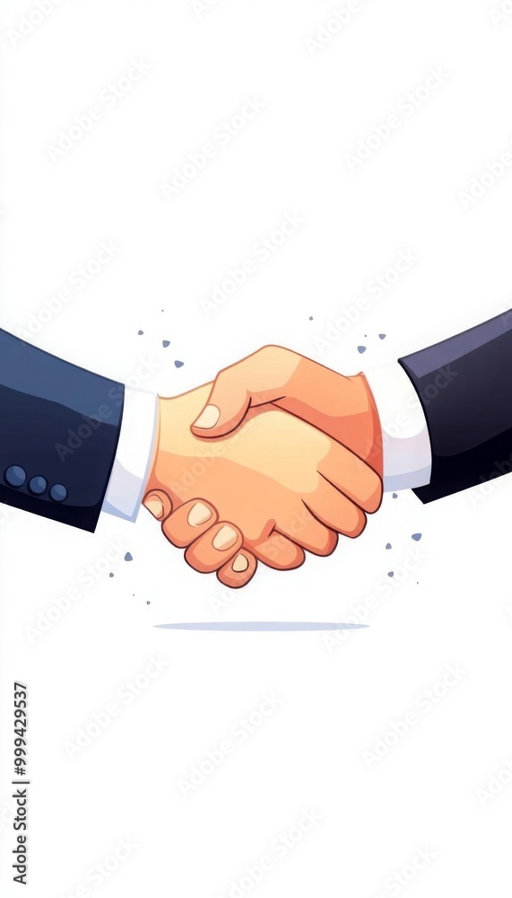 Business handshake in America on a white background flat design front ...