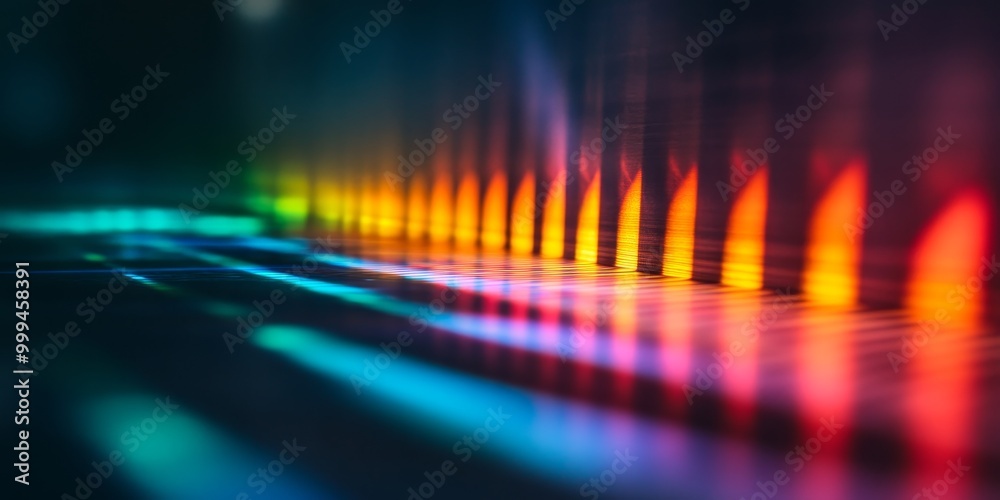 a diffraction grating dispersing light into its spectral components ...