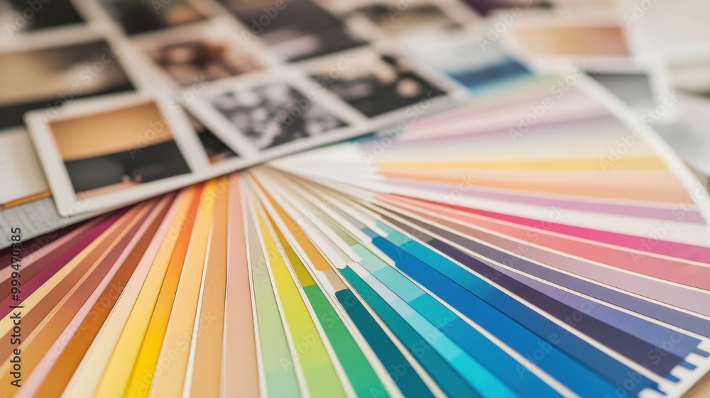 A vibrant collection of color swatches displays a spectrum of hues and ...