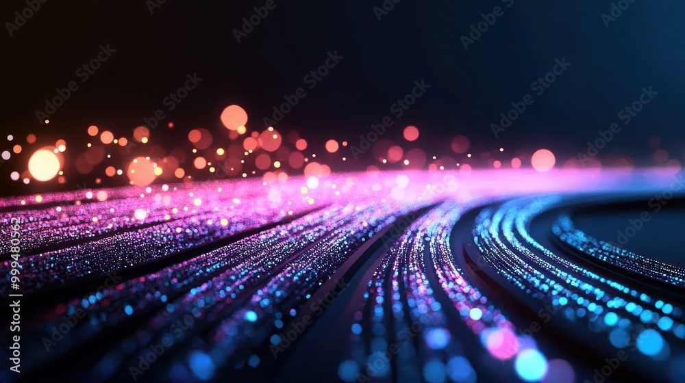 A visual representation of data packets being transmitted through the ...