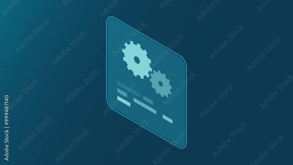 Isometric coding screen animation. Coding programming technology ...