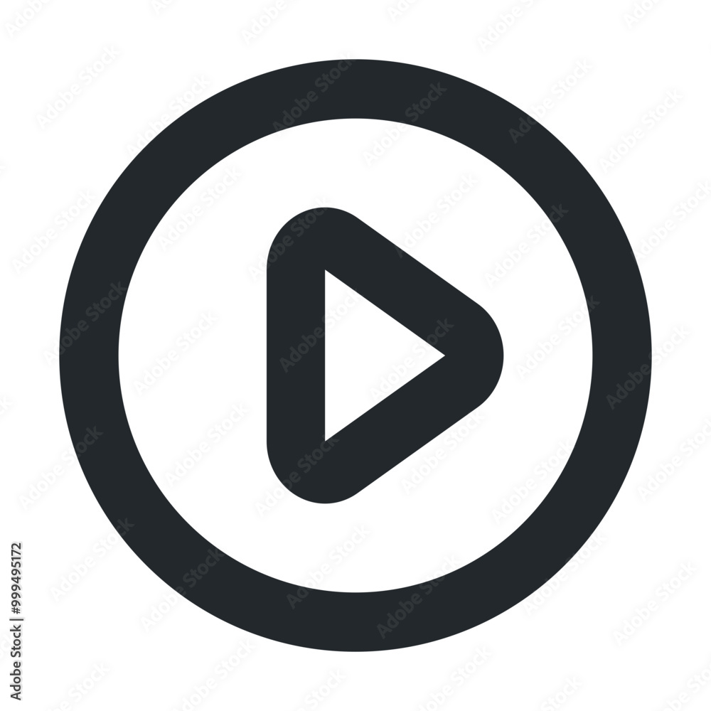 Circular Play Button Icon for Multimedia Controls Stock Vector | Adobe ...