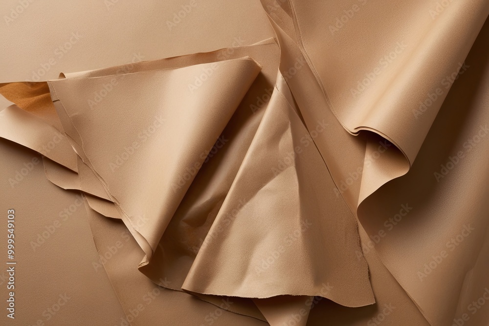 Natural Brown Kraft Paper Background with Unique Folds and Rustic ...