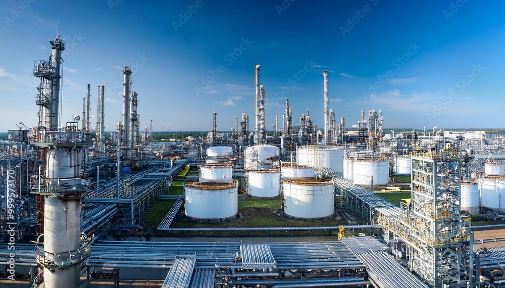 Close up drones view Refinery Oil and Gas Power Energy Industrial, Oil ...