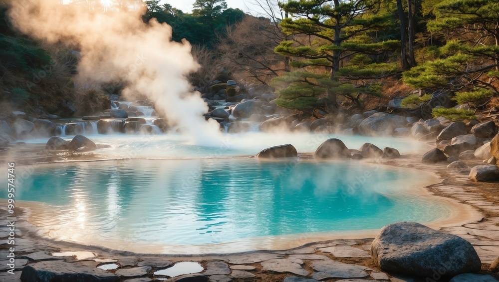 tranquil hot spring a natural hot spring background, ideas for travel ...