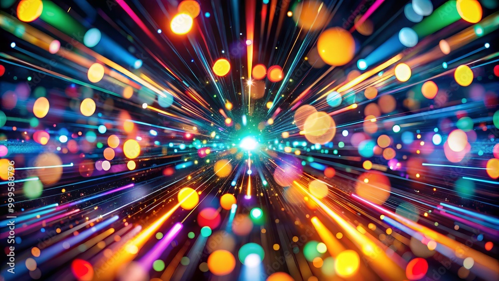 Stroboscopic lights cast dynamic color patterns, creating an immersive ...