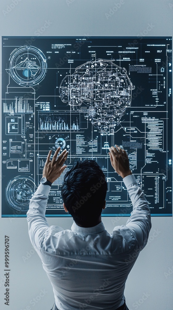 A graphic designer using AI to suggest new branding ideas based on ... A graphic designer using AI to suggest new branding ideas based on ...