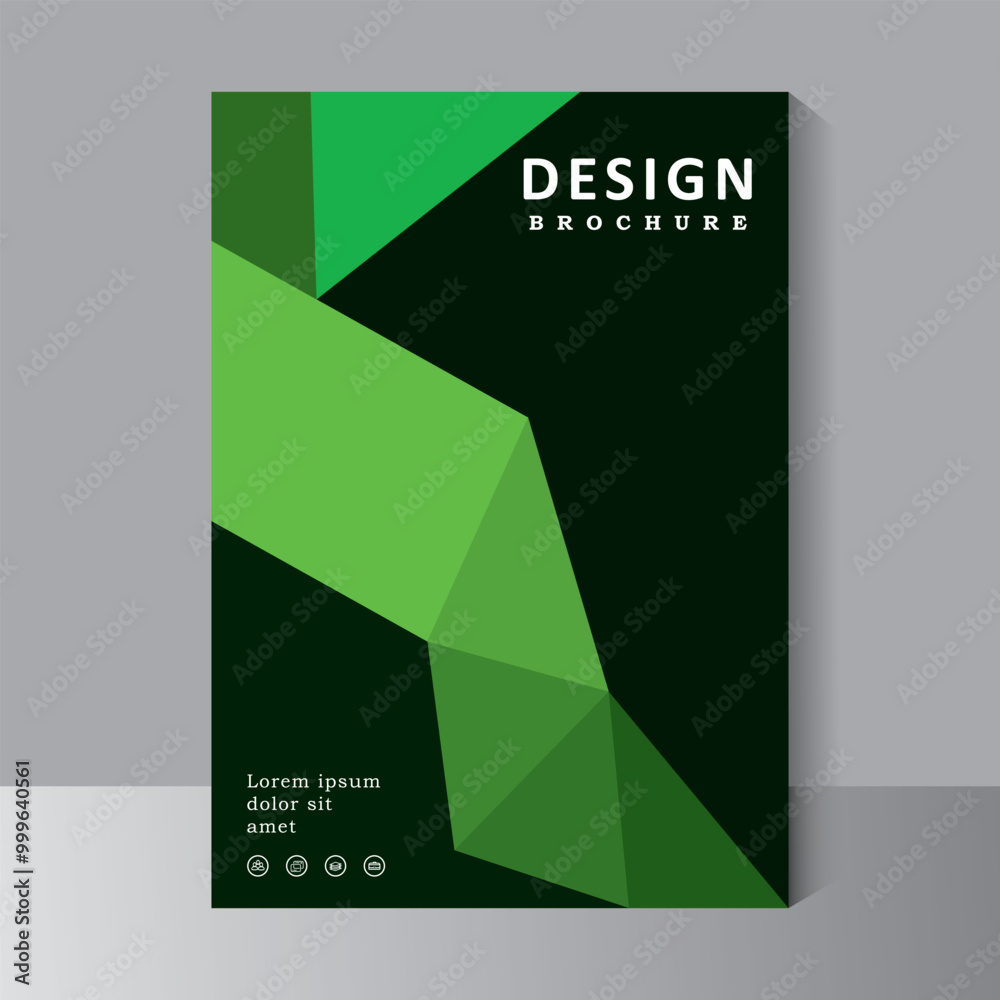 Green colour abstract cover template with A4 size, Vector template ...