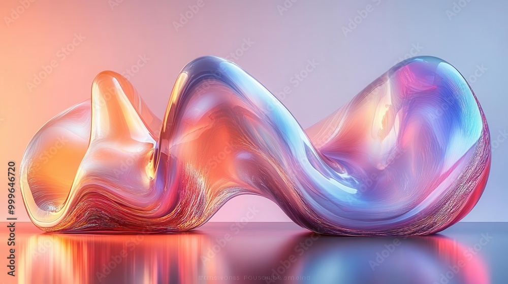 bold iridescent liquid metal shapes isolated against a clean background ...
