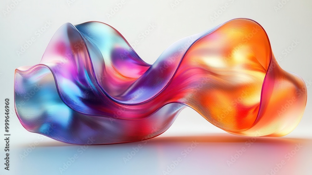 bold iridescent liquid metal shapes isolated against a clean background ...