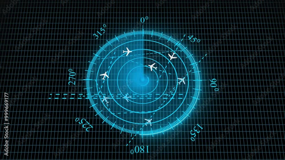 An air traffic control tower equipped with radar.High-tech radar ...