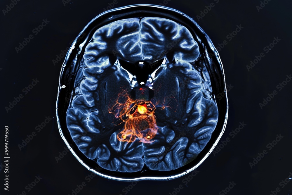 Neuroimaging showing flames in the cerebral cortex, possibly ...