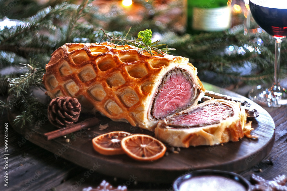 Beef Wellington - a fillet of beef tenderloin steak wrapped in puff ...