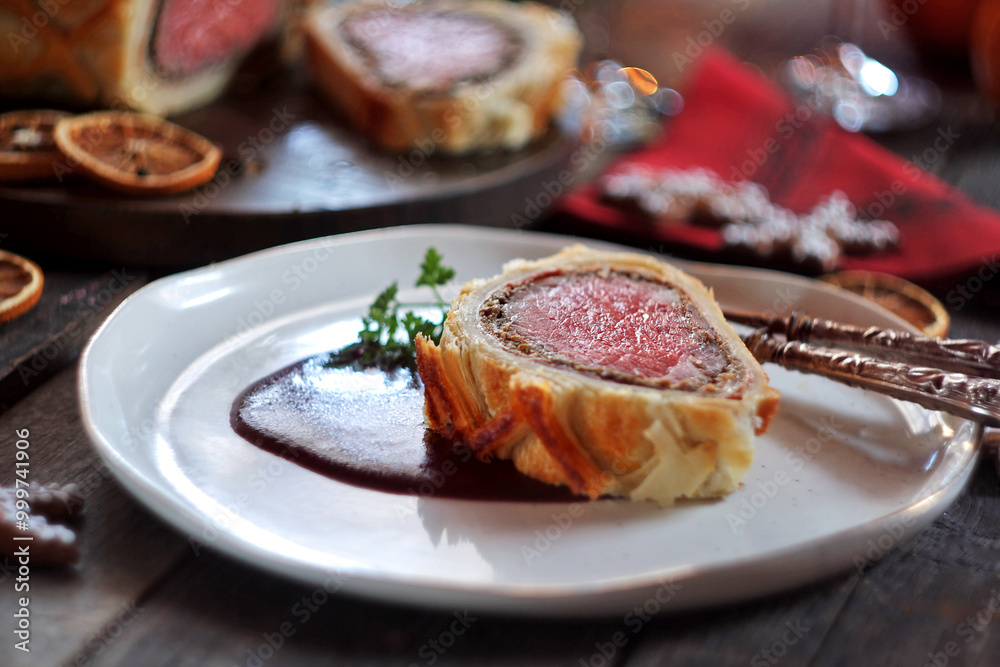 Beef Wellington - a fillet of beef tenderloin steak wrapped in puff ...