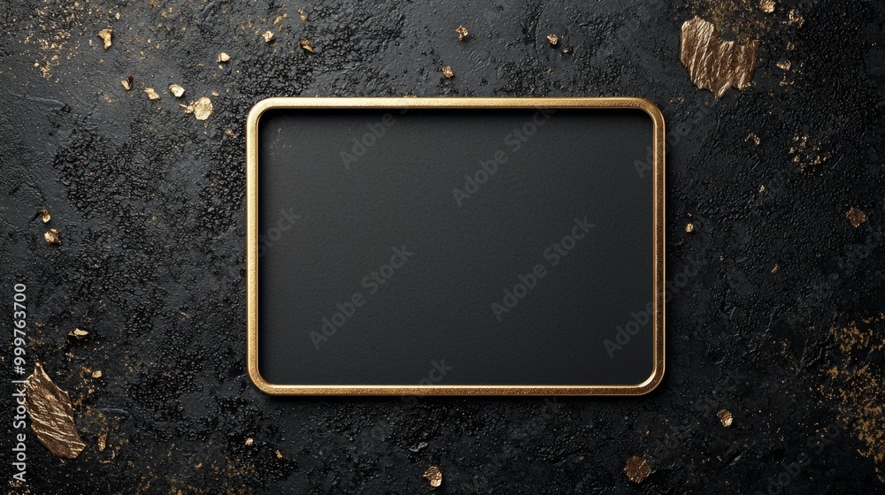 Elegant gold frame featuring inverted rounded corners, designed as a ...