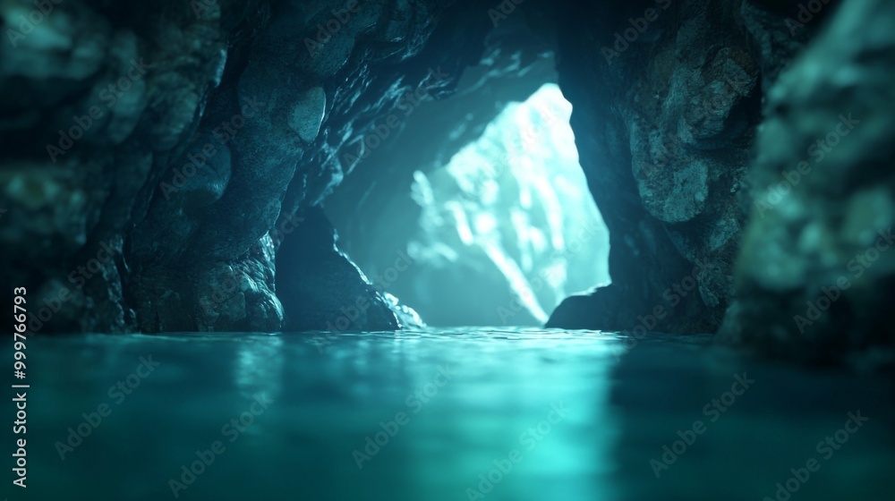 Futuristic Cavern Adventure, an imaginative digital artwork featuring a ...