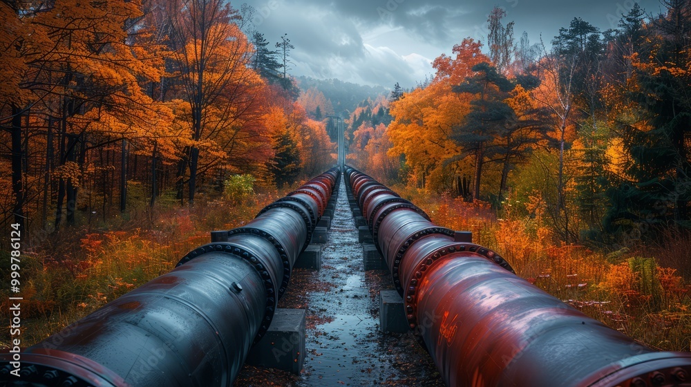 The intrusion of the rusty pipeline in the nature reserve vividly ...