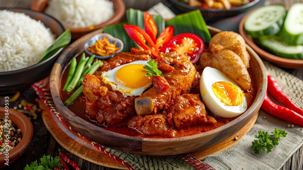 popular yummy spicy malay halal food menu curry chicken rendang beef ...